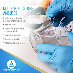 Dynarex Safe-Touch Disposable Nitrile Exam Gloves, Powder-Free, Latex-Free, Touchscreen Friendly & Used by Professionals, Blue, Extra-Large, 1 Box of 100 Gloves