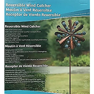 Reversible Extra Large Wind Spinner Catcher 23" Wide, 83" High Weather Resistant Finish
