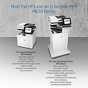 HP LaserJet Enterprise MFP M636fh Monochrome All-in-One Printer with built-in Ethernet & 2-sided printing (7PT00A)