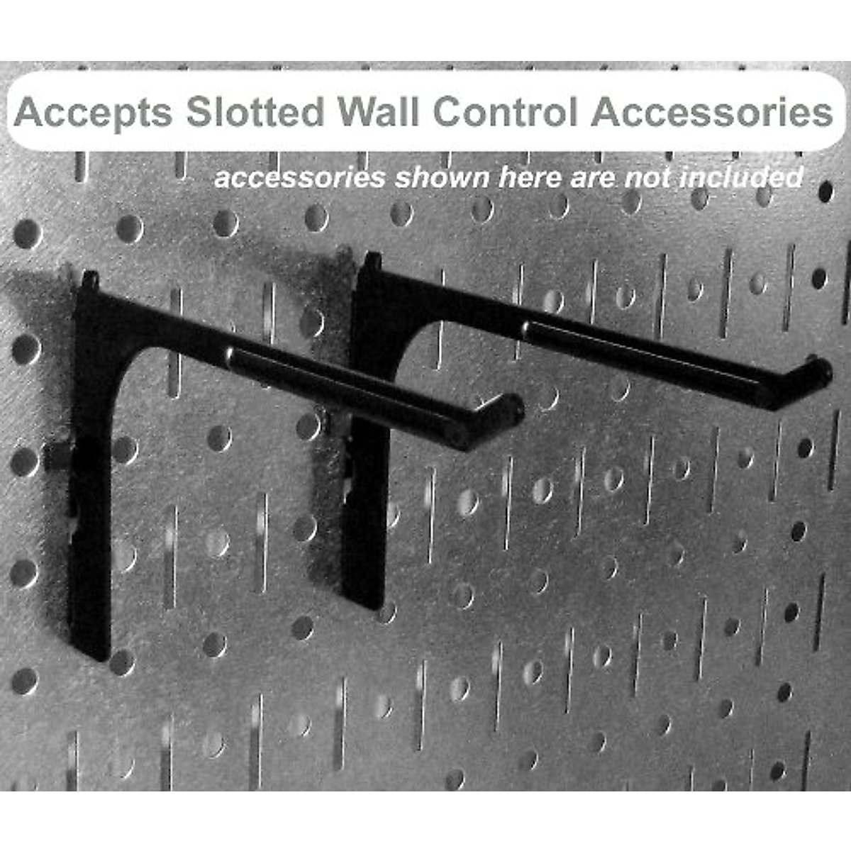 Wall Control Modular Pegboard Tool Organizer System - Wall-Mounted Metal Peg Board Tool Storage Unit for Pegboard Tiling (Metallic Pegboard)