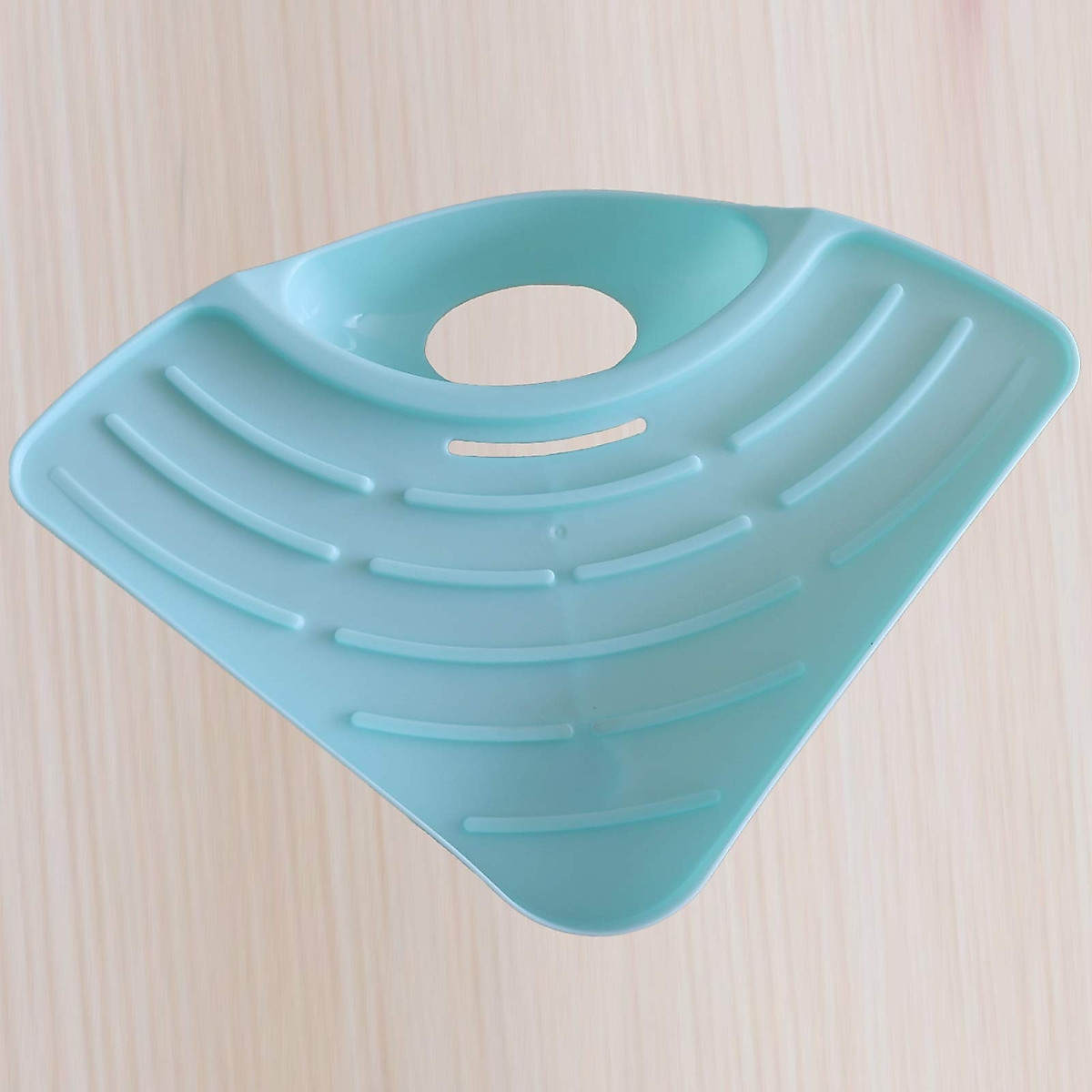 Baihuigo Sink Caddy Corner Holder:Corner kitchen Sink Caddy Organizer Sponge Dish Brush Holder Great for Sponges, Soap, Scrubbers, Cleaning Brush sink organizer. (Blue)