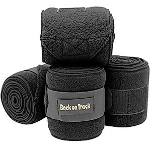Back on Track Polo Leg Wraps (Fleece) (pair), Color: Black, Size: 7 (20400003)