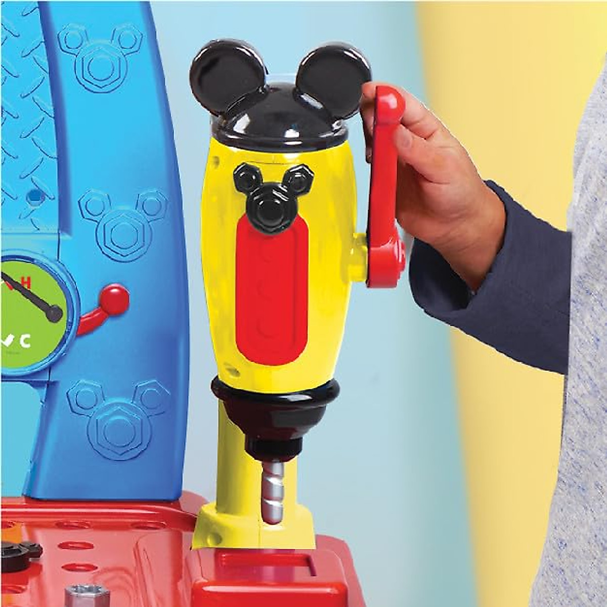 Disney Junior Mickey Mouse Funhouse Workbench, 43-piece Kids Construction Tool Set, Kids Toys for Ages 3 Up, Amazon Exclusive by Just Play