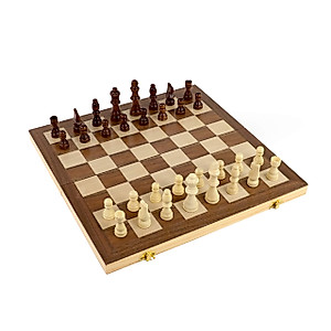 Regal Games Wooden Chess Set for Adults with Chess Board (10 x 10) & Wood Chess Pieces | Travel & Portable Table Games for Fun Family Game Night