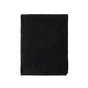 Lallier Cashmere Wool Scarf, Ultra Soft Classic Ribbed Solid Color Winter Scarf for Men and Women with Gift Box, Black