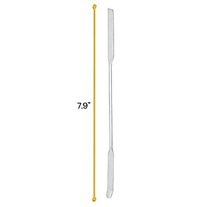 EISCO 6PK Chattaway Spatulas, 7.9" - Stainless Steel, Polished - Dual Ended, Flat & Bent End