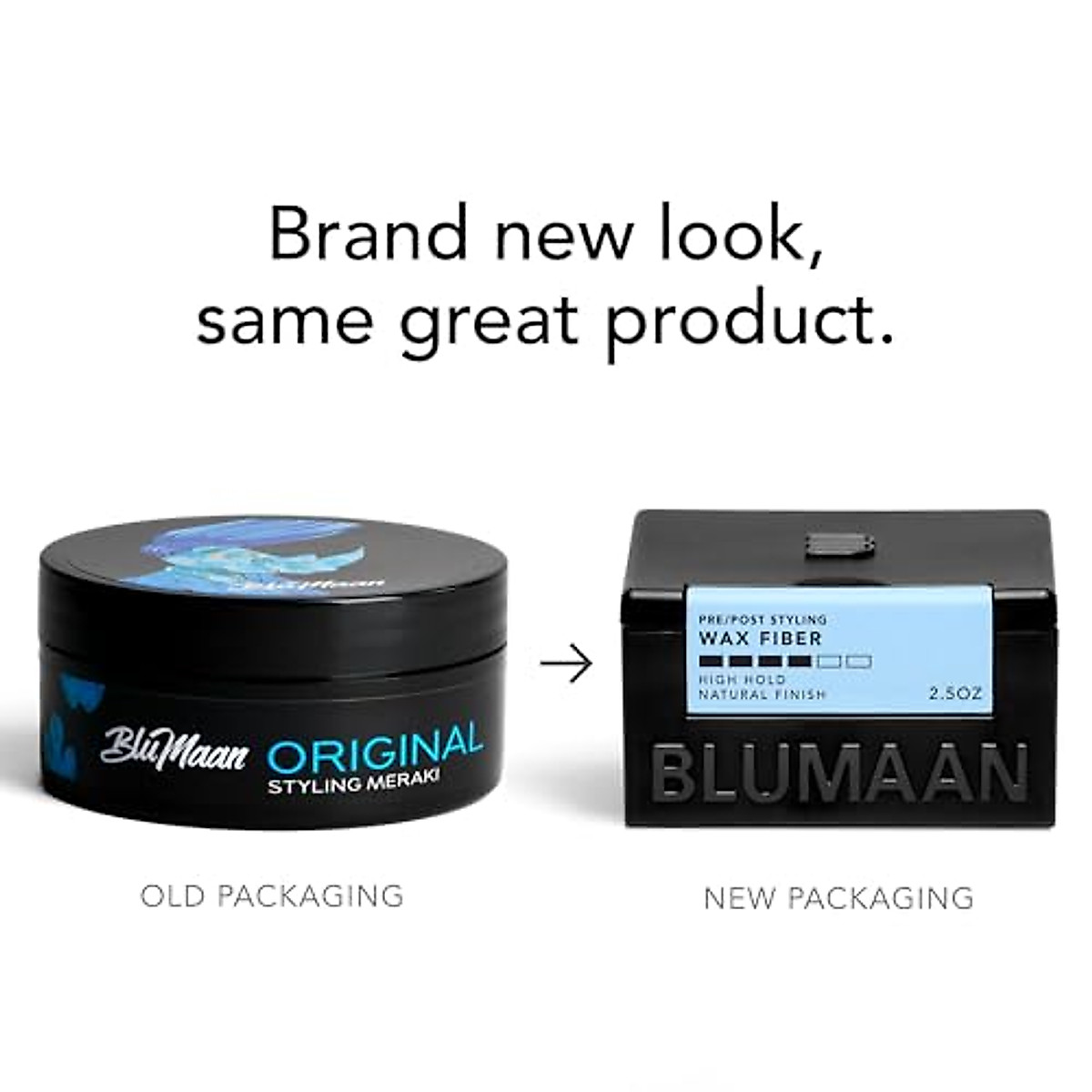 BluMaan Wax Fiber For Men - Adds Volume & Controls Hair All Day Hold - Natural Finish For All Hair Types - Original Styling Meraki