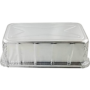 D&W Fine Pack A86 2 lb. Aluminum Foil Loaf/Bread Pan Tins w/Foil Board Lid (Pack of 25 Sets)