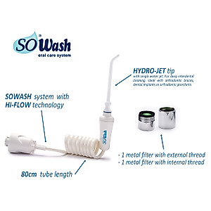 Water Flosser SOWASH WATERJET, Faucet Oral Irrigator Dental Water Floss, It Connects Directly to The Faucet, Non-Electric Dental Irrigator, Italian Product