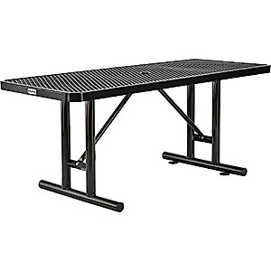 Global Industrial 6' Rectangular Expanded Metal Outdoor Table, Black