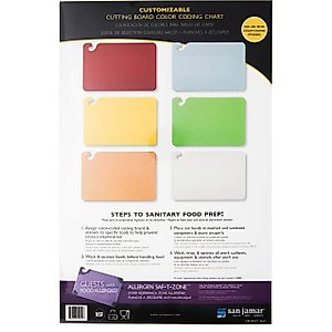 San Jamar CBCWLCTST Cut-N-Carry 6-Board Color-Coding Wall Chart, 11" Width x 17" Height