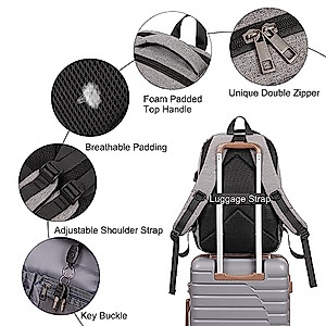 CLUCI Laptop Backpack for Men Women School Backpack College Bookbag for Men Water Resistant Travel Work Backpacks Fits 15.6" Laptop Business Computer Bag with USB Charging Port Grey