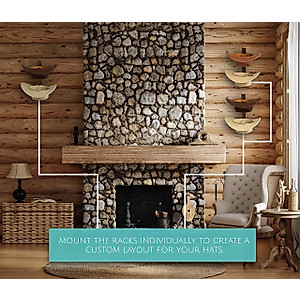 Izzy & Olives Cowboy Hat Rack for 6 hats | Hat Storage - Hang Separately or Combined | Collapsible Cowboy Hat Holder and Cowboy Hat Rack for Wall | Cowboy Hat Hanger with Hat Display Wall Mount