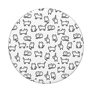 Funny Cat Outline Design PopSockets PopGrip: Swappable Grip for Phones & Tablets