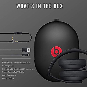 Beats Studio3 Wireless Noise Cancelling Over-Ear Headphones - Apple W1 Headphone Chip, Matte Black (Latest Model) (Renewed)