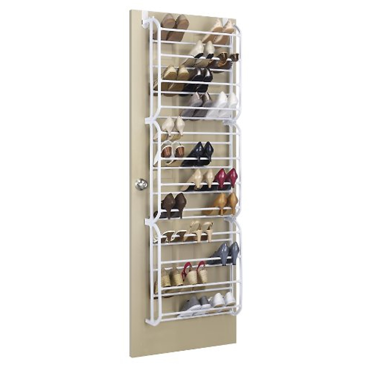 Whitmor Over The Door Shoe Rack, 36 Pair, White