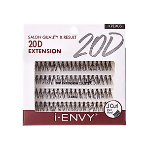i-ENVY 20D Extension Cluster Individual Lashes (Long, 2 PACK) Flat Root Seamless Application Perfect For DIY Lash Extension