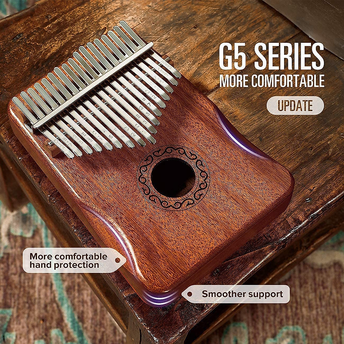 MIFOGE Kalimba Thumb Piano 17 Keys And MIFOGE Ocarina 12 Hole Tones Alto C with Gift Wrapping