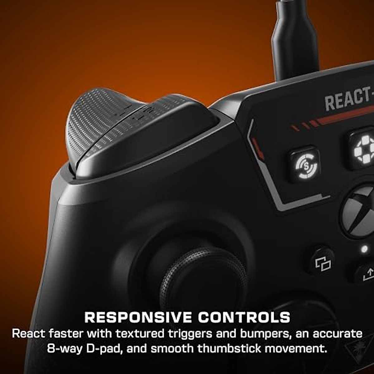 Turtle Beach REACT-R Controller Wired Game Controller – Xbox Series X, Xbox Series S, Xbox One & Windows – Audio Controls, Mappable Buttons, Textured Grips – Black