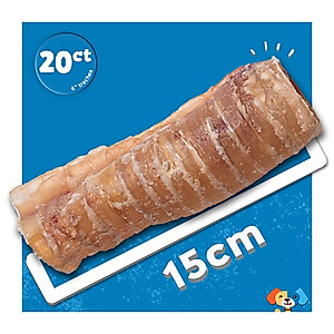 Jack&Pup 6" Beef Trachea for Dogs 20 Pack | All Natural Single Ingredient Dog Treat Dog Trachea Chews | Savory and Fun Treat for Dogs