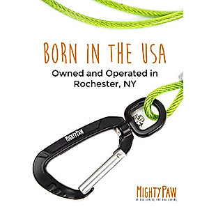 Mighty Paw Chew Proof Dog Leash - Six Foot Metal Cable Lead, Non Chewable Braided Cord with Padded Handle. Chew Resistant, Great for Large Dogs and Teething Puppies (Green)