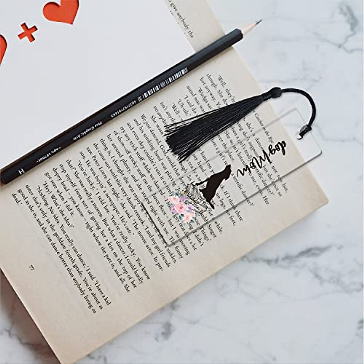 Dog Mom Flower Bookmark Inspirational Bookmark Gifts for Dog Mom Dog Owner Women Bookworm Lovers Dog Mom Gifts Friendship Gifts Sister Gifts Birthday Gifts