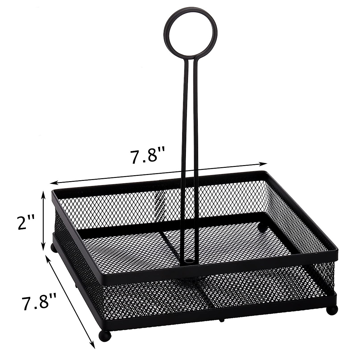 Lyellfe Set of 2 Metal Condiment Caddy, Square Table Caddy Collection with Number Card Holder, Black Tabletop Seasoning Spice Organizer for Grill Outdoors, Restaurant, Kitchen Cabinet