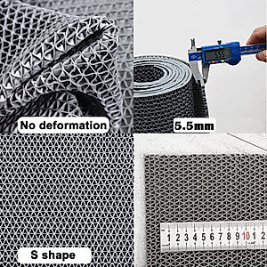 jxgzyy Commercial Drainage Mat PVC Non Slip Wet Area Commercial Floor Mat 3x16.4 Ft 0.22'' Thick Pool Drain Floor Mat Door Mat Roll for Restaurant Bars Bathroom Patio Outdoor Indoor Rug (Grey)