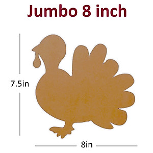 4E's Novelty 8" Foam Turkey Blank Cut Outs Shapes 24 Pack- Thanksgiving Crafts for Kids Bulk, Thanksgiving Craft for Toddler Kids Classroom Preschool Bulletin Board Supplies