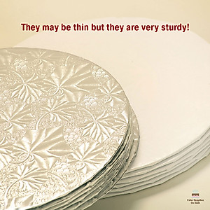14 inch White Round Thin Sturdy Cake Board Drums for Displaying Cakes, 1/4 inch Thick, (1-Pack)