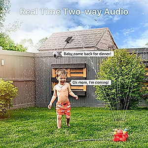 EUKI Security Cameras Wireless Outdoor, 2K Solar Security Camera System 360° PTZ with Spotlight & Siren, 2.4Ghz Outdoor Security Cameras,Color Night Vision, PIR Motion Detection, 2-Way Talk, IP66.