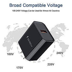Fast C Type Charger Kit for Samsung Galaxy S22/S22Ultra/S21/S20/S10/S9/S8 Plus/Note20/A71/A51/A21/A23/A13/A53, Google 6/5/4xl/3a/4, LG/K51/V60, 2PCS USB Charger Block Wall Plug+2*USB Type C Cable-6ft