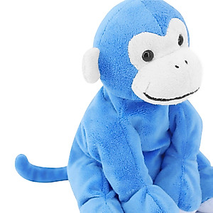 WEIGEDU Ape Monkey Stuffed Animal Plush Toys, Stuffed Monkey Blue, Soft Cute Monkey Toy for Toddlers Child Kids Babies Birthday Gift, 7.9" Blue