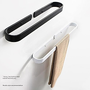 Towel Racks, Towel Rackstylish Bathroom Towel Rail Wall Mounted Towel Rack 1 Tier Bath Towel Rack 2 Installation Methods Aluminum Towel Rail Towel Rack/Real for Bathroom/White/50Cm