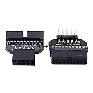 cablecc 1set Reversible USB 2.0 9Pin Housing to Motherboard USB 3.0 20pin Header Female Adapter