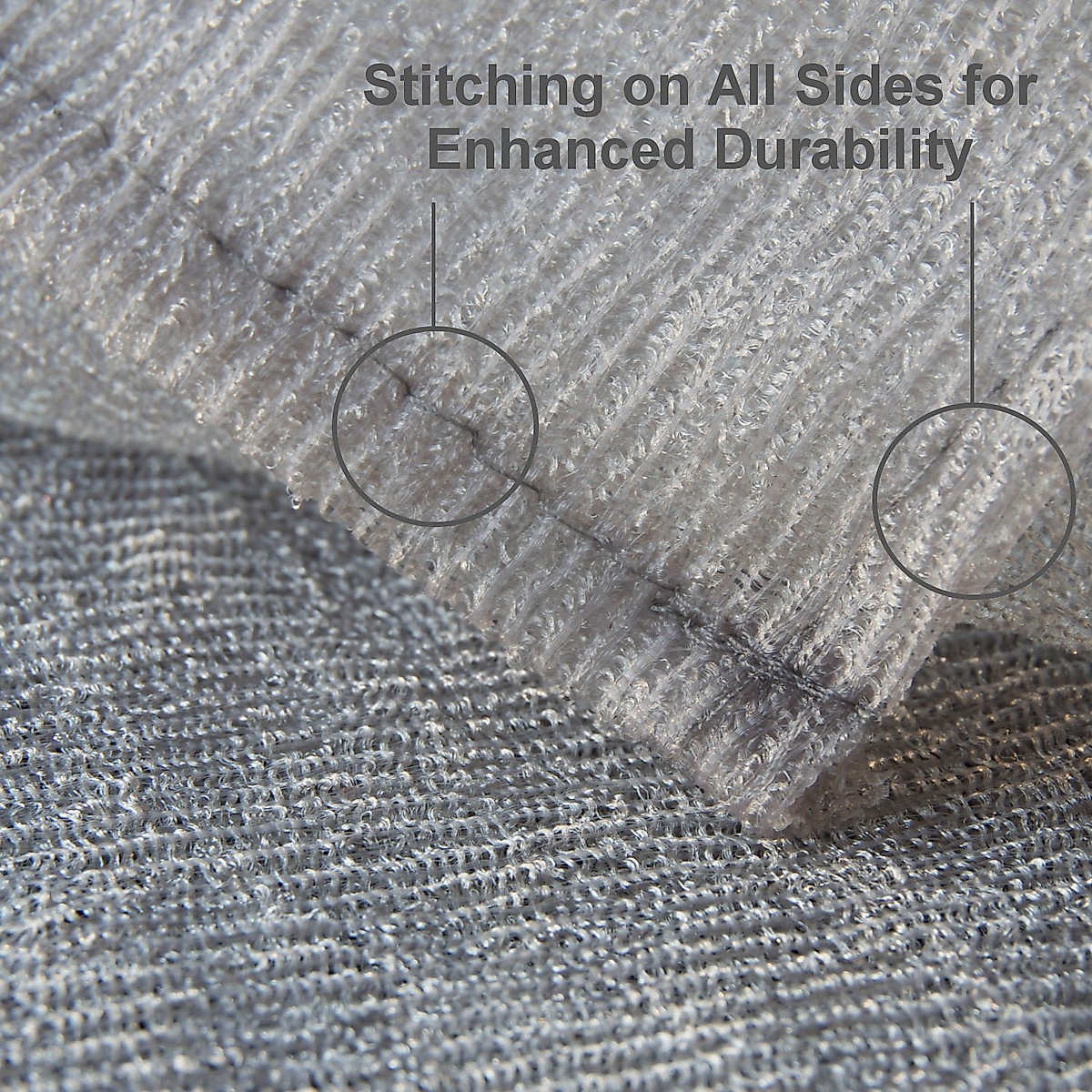 Extra Long (36 Inches) Exfoliating Bath Cloth/Towel (4 Pack) Gray, White, Green, and Lavender Nylon Bath Cloth/Towel, Stitching on All Sides for Added Durability