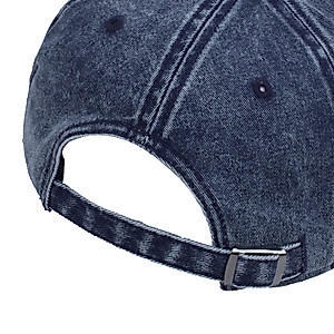 HH HOFNEN Men and Women Washed Cotton Baseball Cap Snow Classic Style Adjustable Low Profile Dad Hat (#1 Snow Navy)