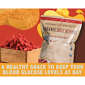 2lbs Organic Raw Dried Goji Berries - USDA Certified, Non GMO, Large Berries with Recipes E-Book - by Nutrient Elements