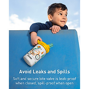 CamelBak eddy+ Kids Water Bottle with Straw, Insulated Stainless Steel - Leak-Proof when Closed, 12oz, Flowerchild Sloth