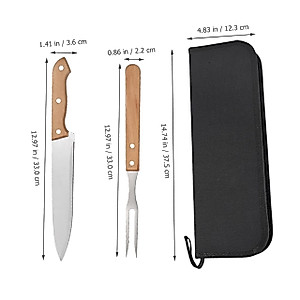 Happyyami 1 Set Barbecue and Fork Tools Poultry Serving Fork Chef Carving Fork Barbecue Cutter Grilling Accessories Kit Barbecue Kitchen Fork Stainless Steel Travel Chicken Household