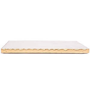 ecstassy Marble Cheese Server Square 11.25 Inches: 100% Natural Marble Charcuterie Board | Cheese Board | Marble Serving Platter | Cup Cake Platter with Gold Foiling