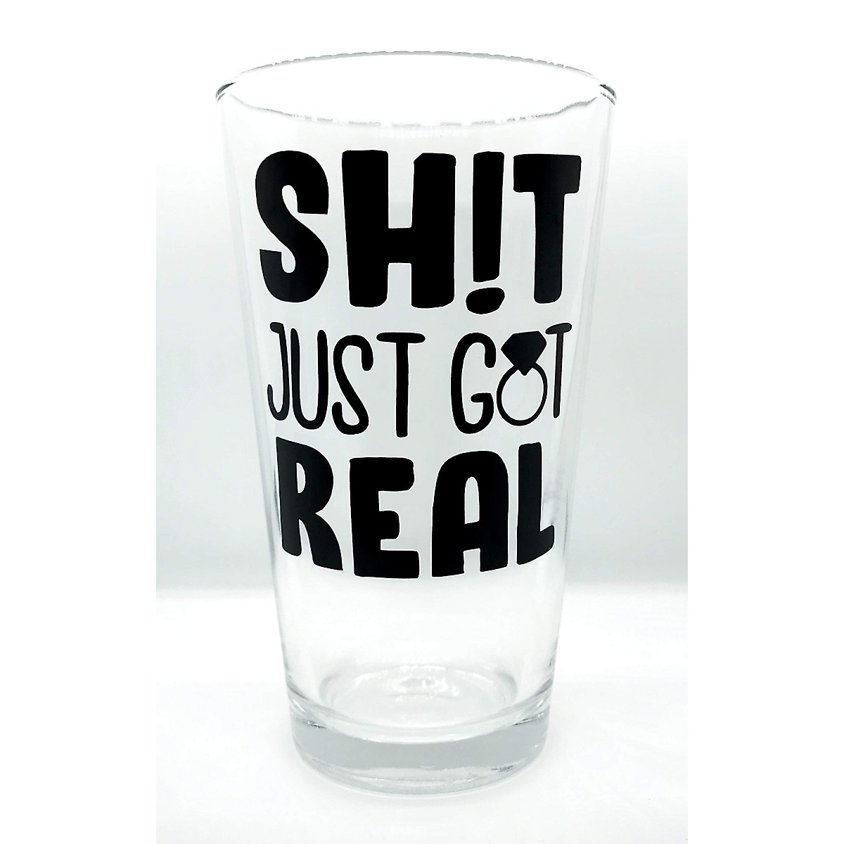 Fucking Finally™ & Shit Just Got Real™ - Engagement, Wedding Gift - Wine & Beer Glass Set for Couple