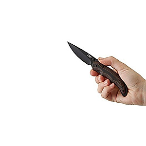 CRKT Endorser EDC Folding Pocket Knife: Assisted Opening Everyday Carry, Black Blade, Thumb Stud, Liner Lock, Two Tone G10 Handle, Pocket Clip 1105K