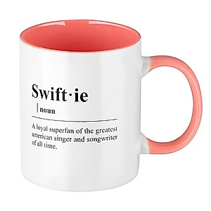 Taylor Coffee Mug Swiftie Merch for the Eras Music,Musician Tea Cup for Woman,Music Lovers Gifts for Fans (Pink)