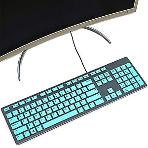 Keyboard Cover for Dell KB216 KB216p Wired & Dell KM636 Wireless Keyboard/Dell Optiplex 5250 3050 3240 5460 7450 7050/Dell Inspiron AIO 3475/3670/3477 All-in one Desktop Keyboard Skin, Mint Green