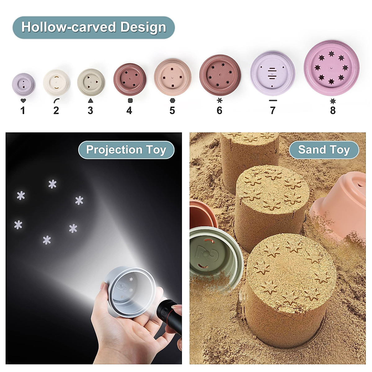 Baby Stacking Toy Cups,Toddler Stackble Bath Toy for 1-3,Nesting Cups Pool Toys for 6-12 Months Infant,Kids Early Educational Montessori Gift for 2-4 Years Old Boys Girls