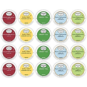 Twinings Tea Sampler (20 Count) Keurig K Cups Assortment with 10 By The Cup Honey Sticks