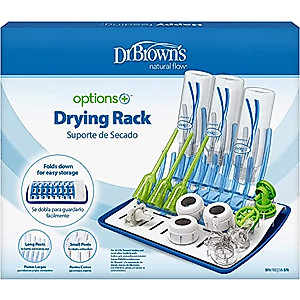 Dr. Brown's Clean Steam Baby Bottle and Pacifier Sterilizer and Dryer with Folding Baby Bottle Drying Rack