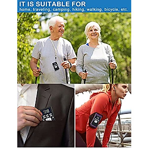 ZHIWHIS Mini Portable FM Radio, Stereo LCD Digital Display Tuning Pocket Walkmen Transistor Conference Receiver with Earphone, Small Pocket Radio Operated by AAA Batteries for Walking/Running