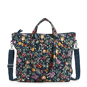 Vera Bradley Cotton Slouchy Tote Bag, Fresh-Cut Floral Green